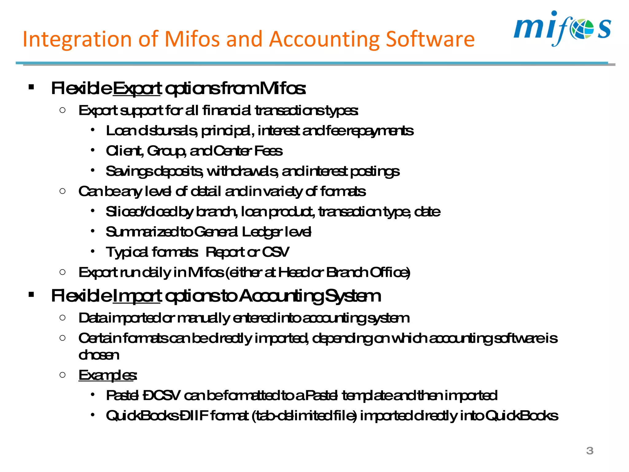 Accounting Integration in Mifos | PPT