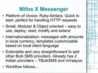 Mifos X Messenger - auto SMS notifications app | PPT