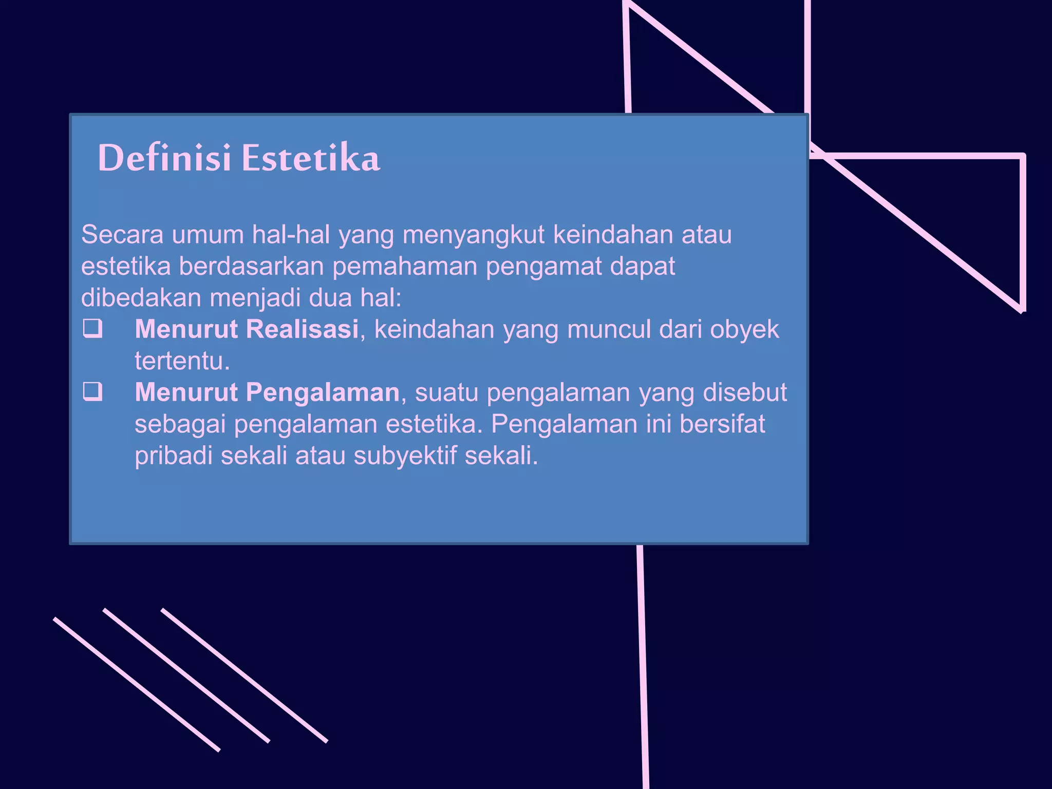 Estetika unsur pokok perancangan arsitektur | PPTX