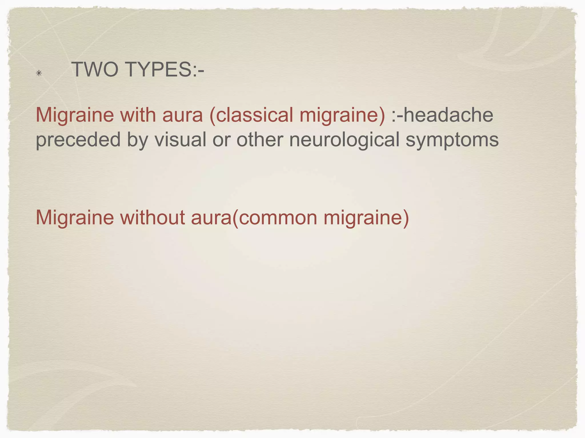 drug therapy of migraine | PPTX