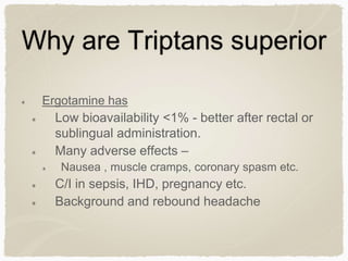 drug therapy of migraine | PPTX