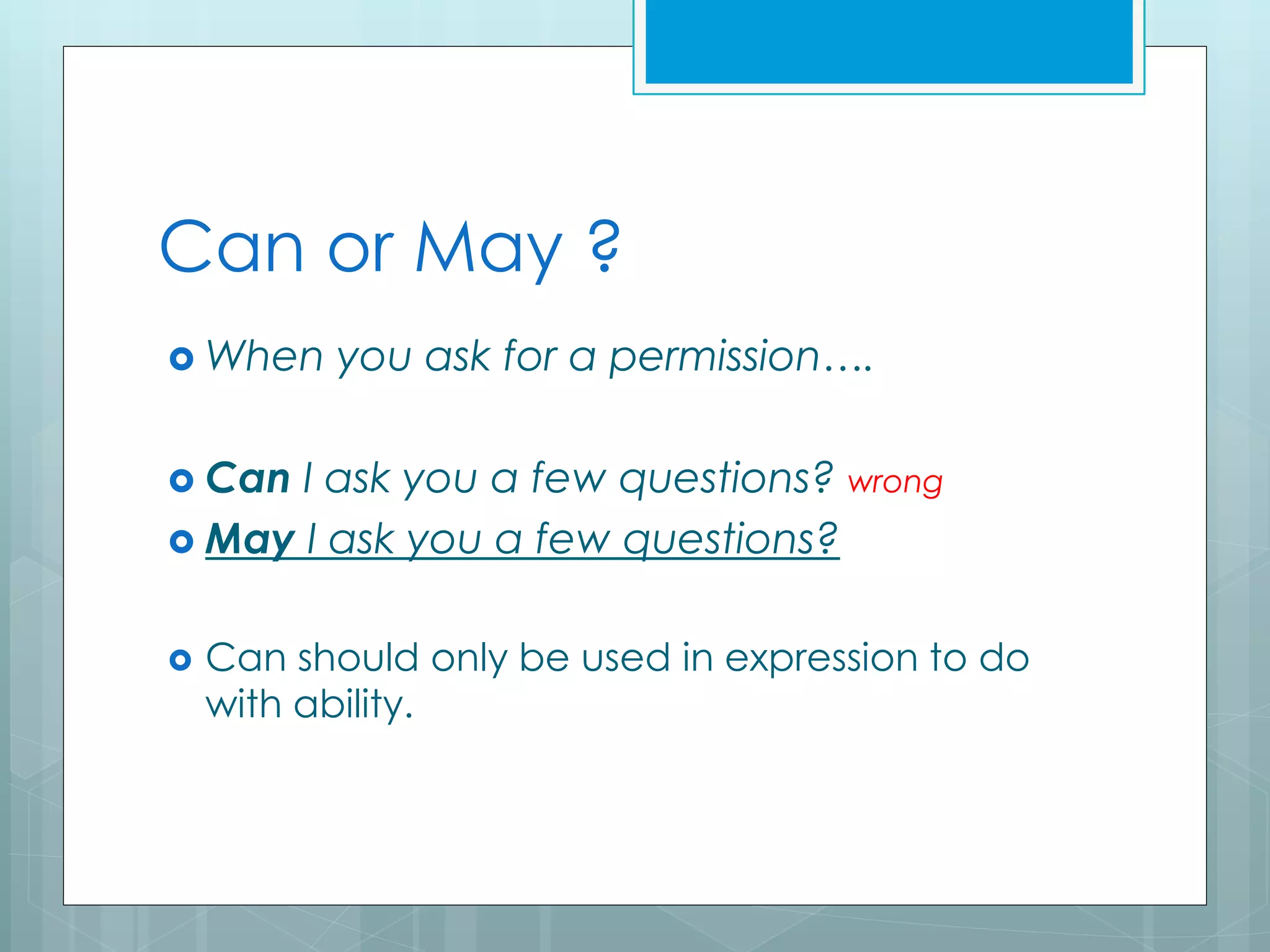 May Might Could | PPTX