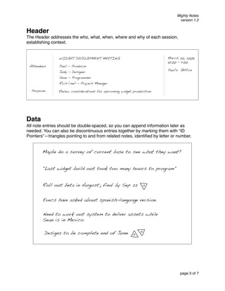Mighty Notes Note-taking System | PDF