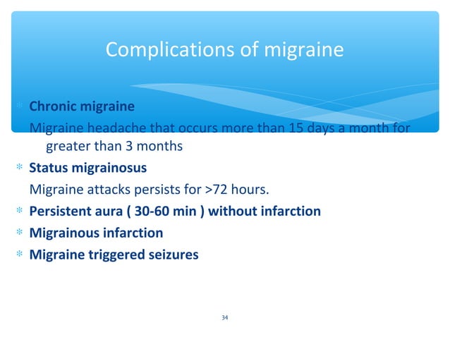 Migraine | PPT | Brain and Nervous System Disorders | Diseases and ...