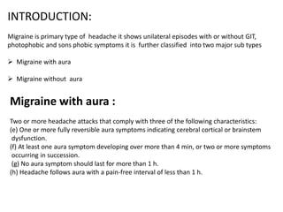 Clinical study of Migraine | PPTX