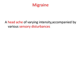 Head ache & Migraine | PPT