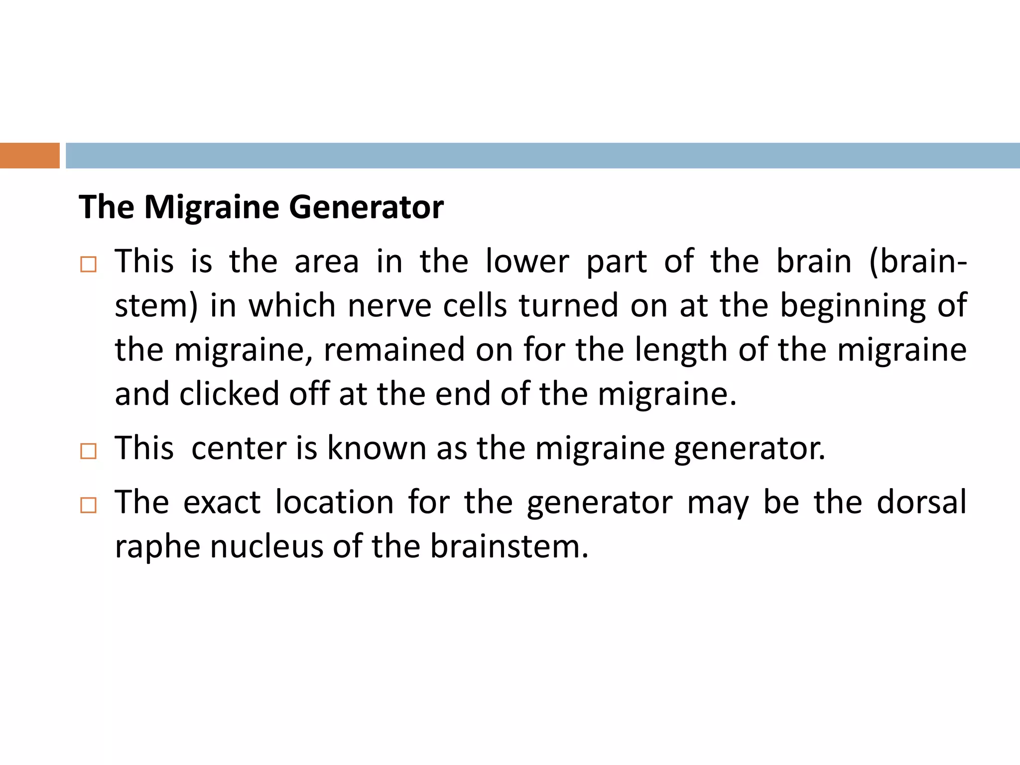 Migraine etiopathogenesis and management | PPTX