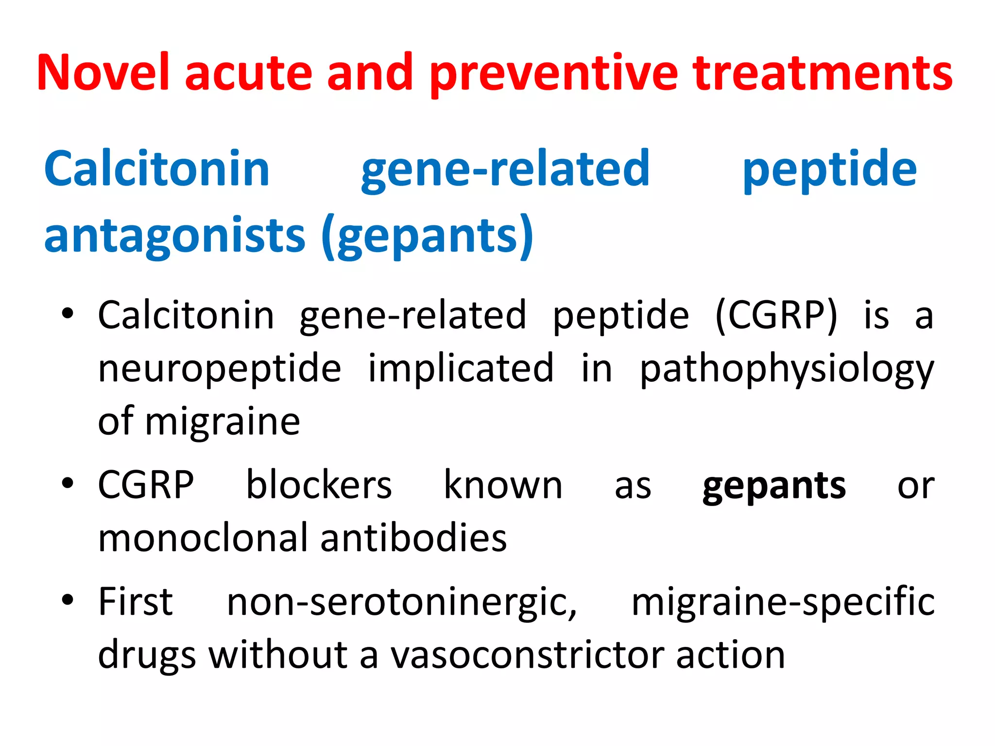 Recent Advances in Pharmacotherapy of Migraine | PPTX