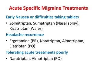 Recent Advances in Pharmacotherapy of Migraine | PPTX
