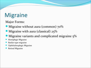 Migraine its presentation and management | PPT