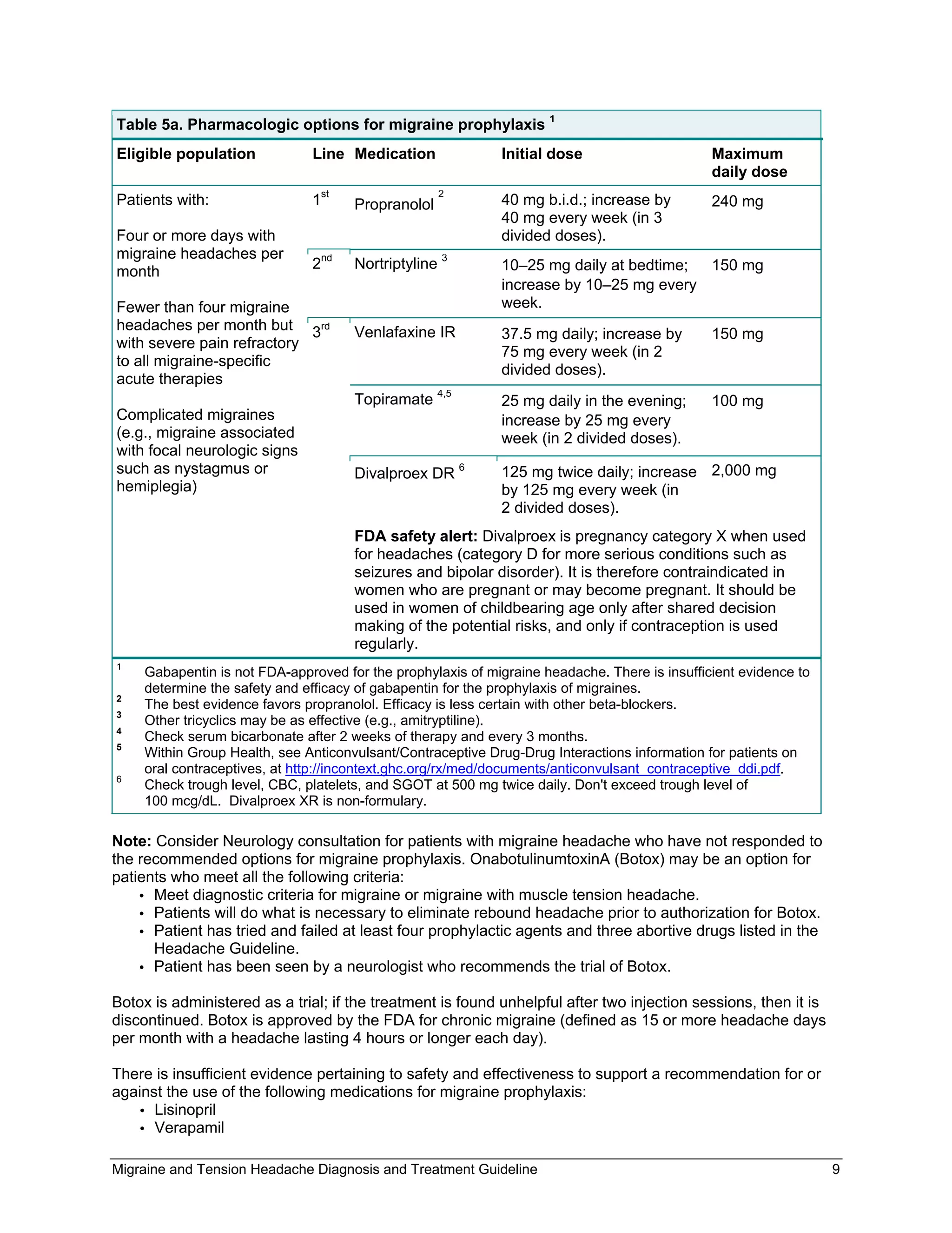 Migraine and headache diag guideline group health | PDF