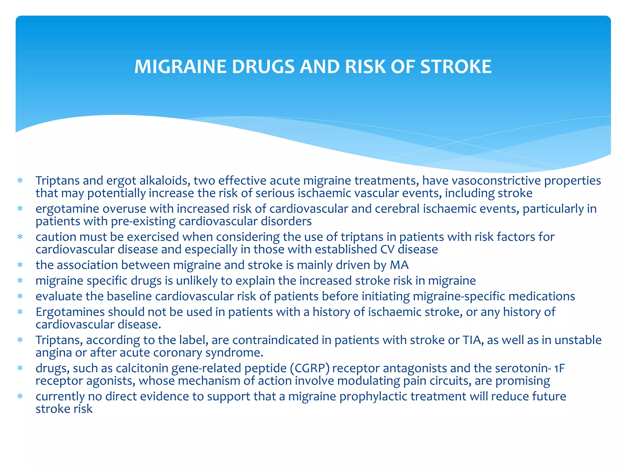 Migraine and risk of stroke | PPTX