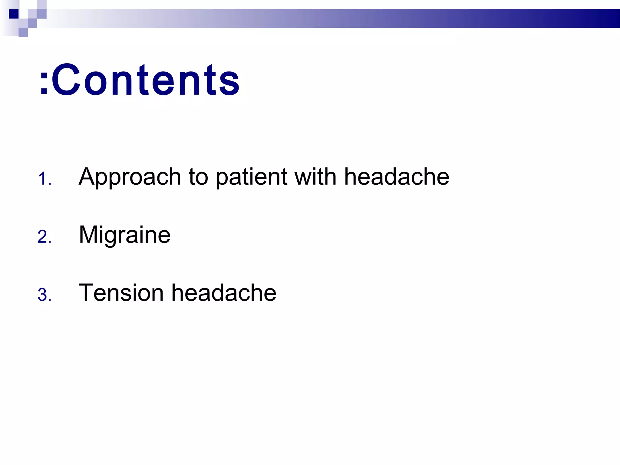 Migraine and tension headache | PPT