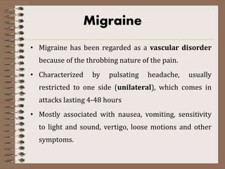 Migraine and types | PPTX