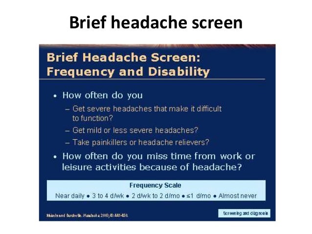 Migraine assessment screening instruments & scales
