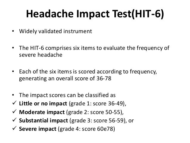 Migraine assessment screening instruments & scales
