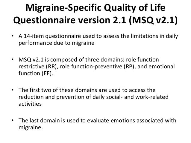 Migraine assessment screening instruments & scales