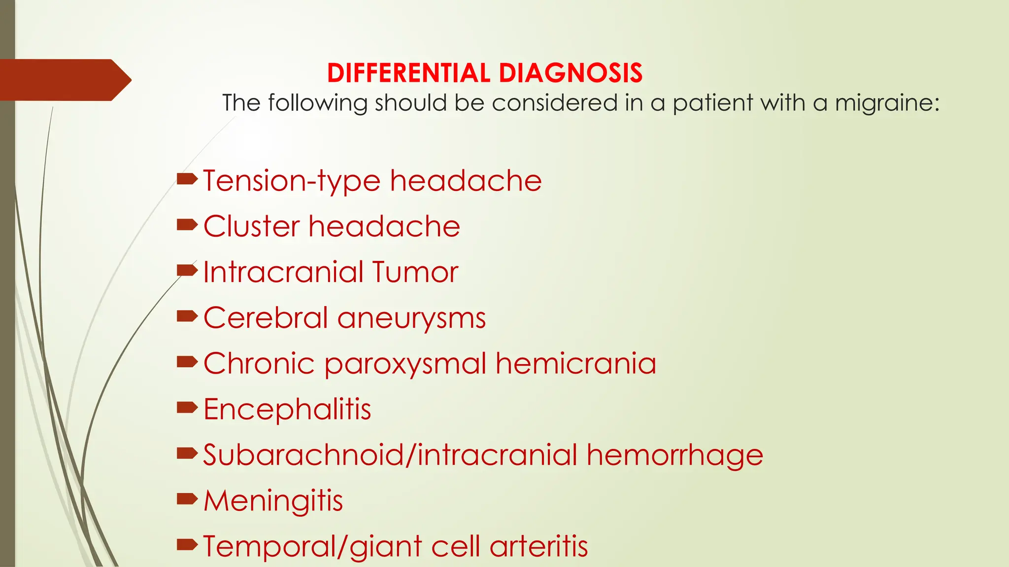 Migraine clinical presentation and treatment | PPTX