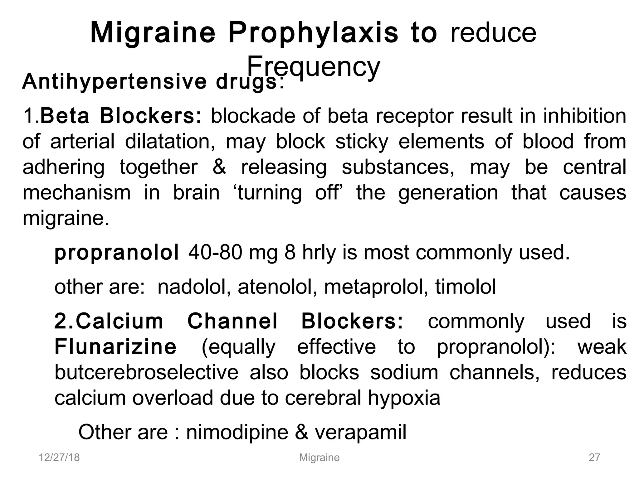 Pharmacological management of migraine | PPT