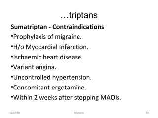 Pharmacological management of migraine | PPT | Brain and Nervous System ...