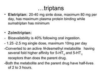 Pharmacological management of migraine | PPT