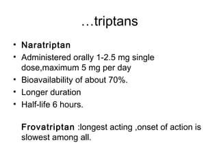 Pharmacological management of migraine | PPT