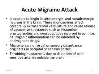 Pharmacological management of migraine | PPT