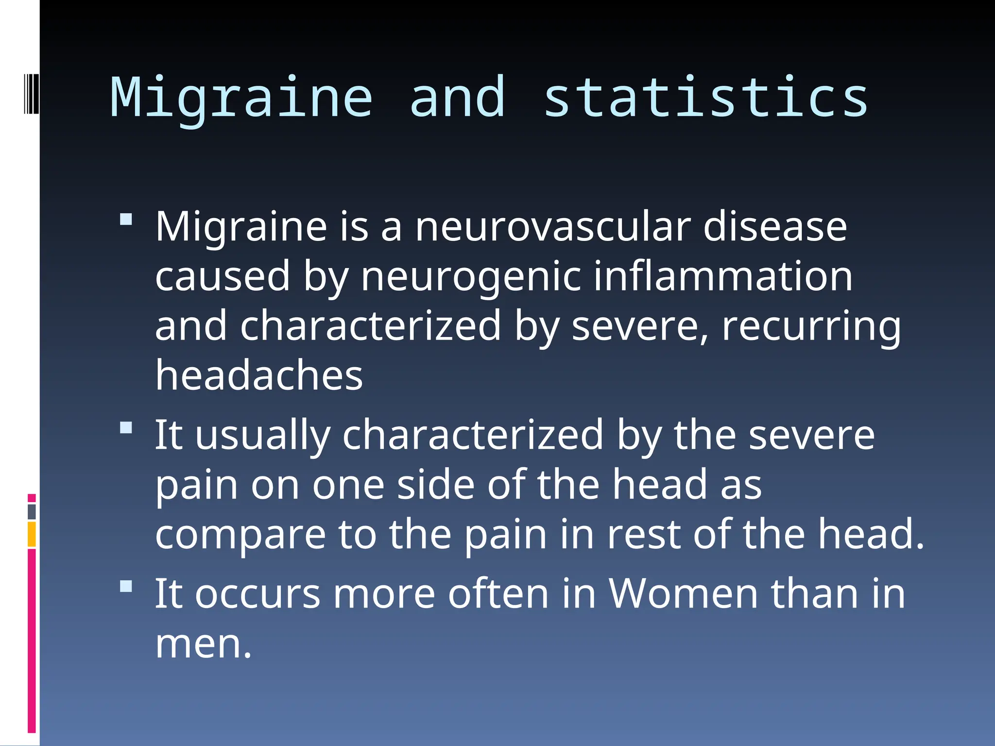 Migraine headaches presentation[1].ppt pharmacology | PPT | Brain and ...