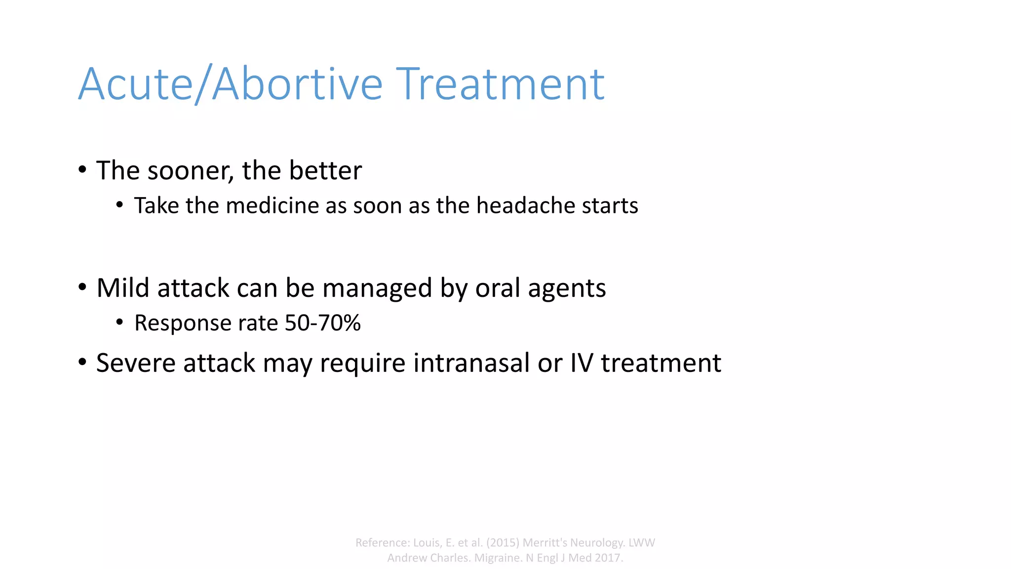 Migraine pathophysiology, diagnosis and treatments | PPTX