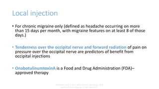 Migraine pathophysiology, diagnosis and treatments | PPTX