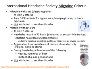 Pathophysiology: Migraine & Headache | PPTX