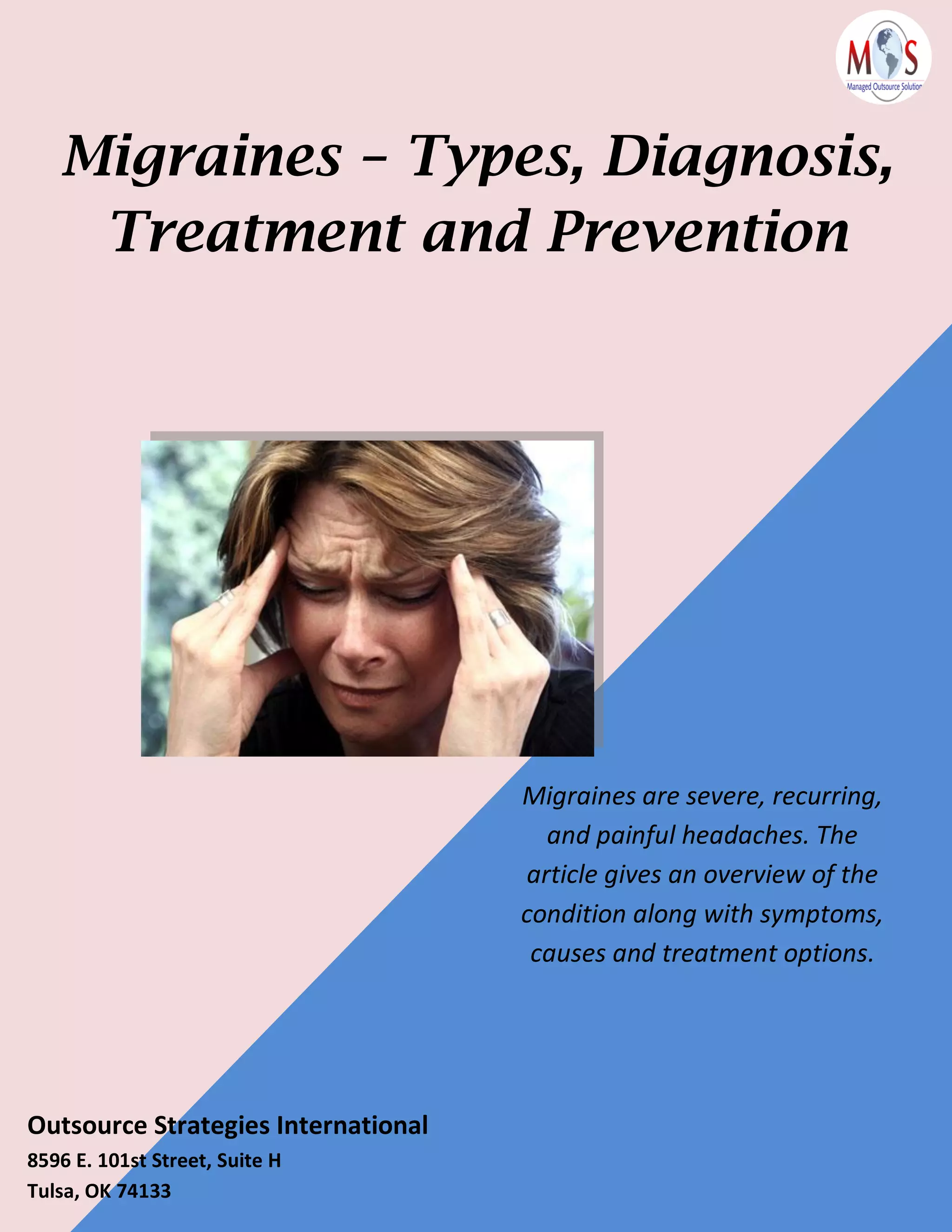 Migraines types, diagnosis, treatment and prevention | PDF