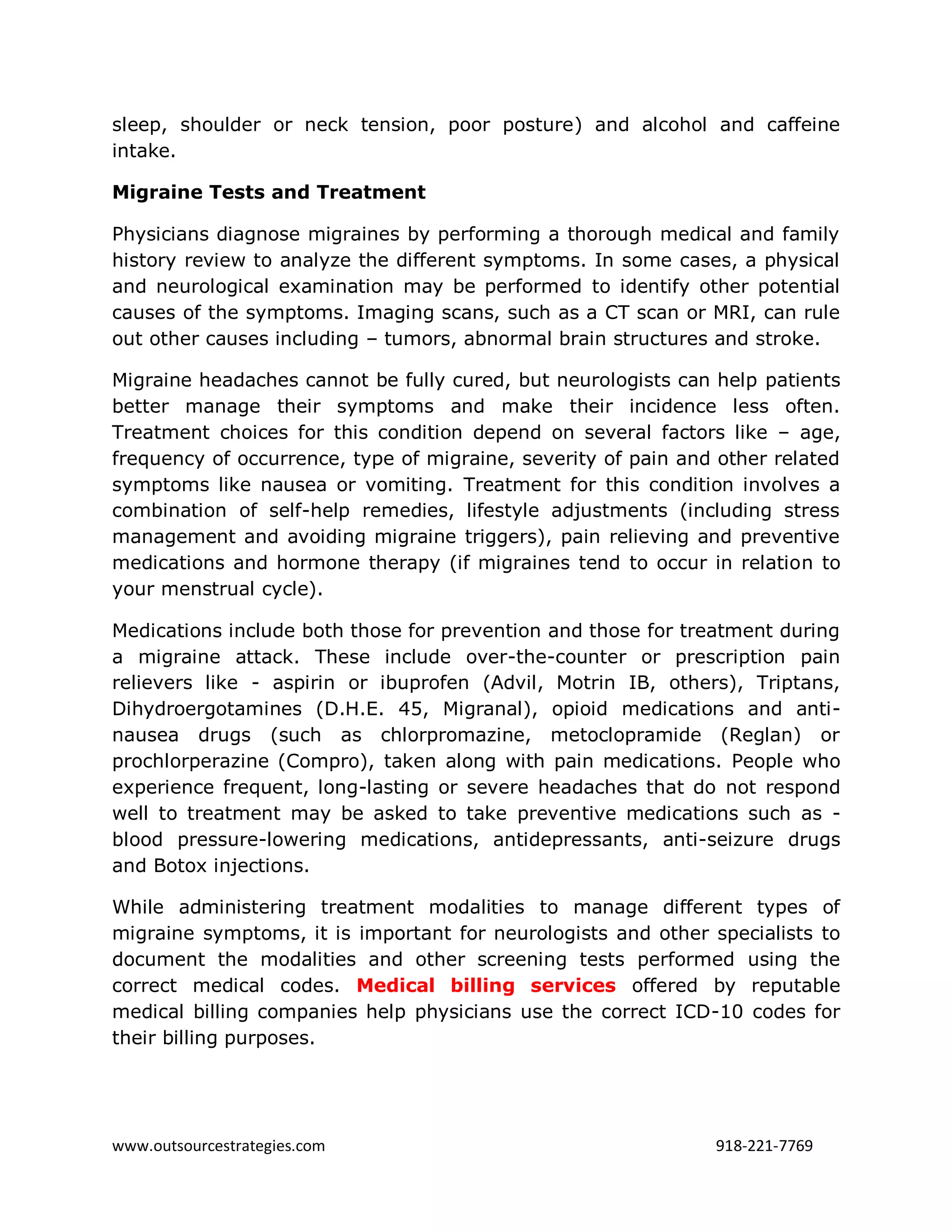 Migraines types, diagnosis, treatment and prevention | PDF