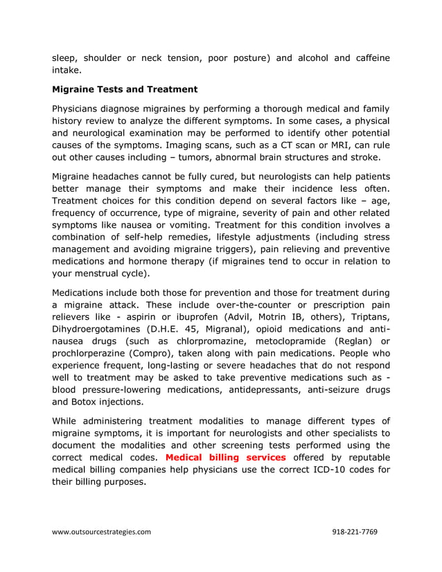 Migraines types, diagnosis, treatment and prevention | PDF