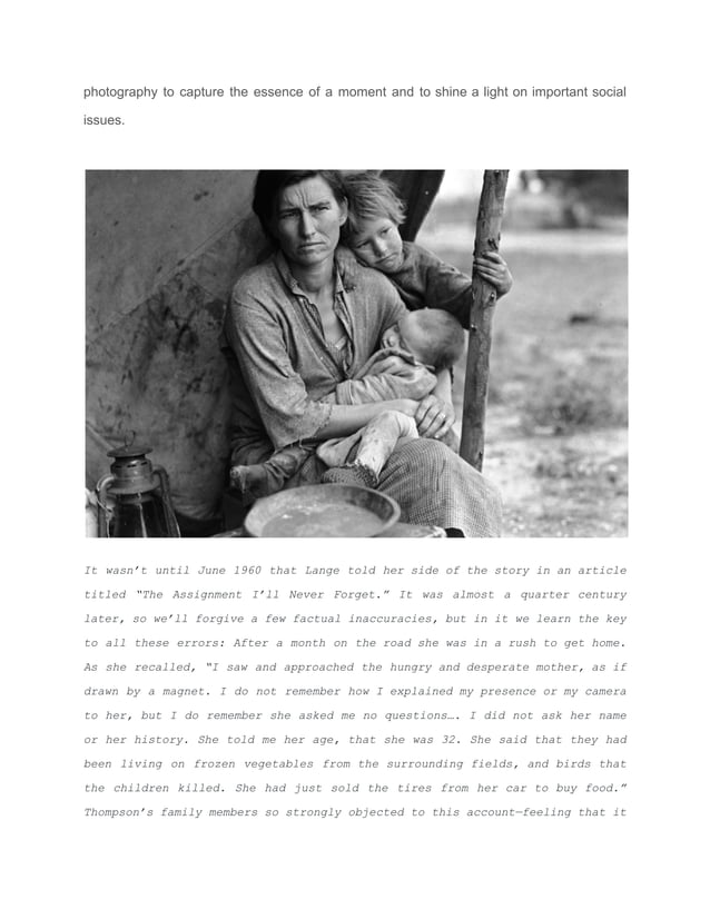 Migrant Mother – Iconic Photograph of Great Depression Era | PDF