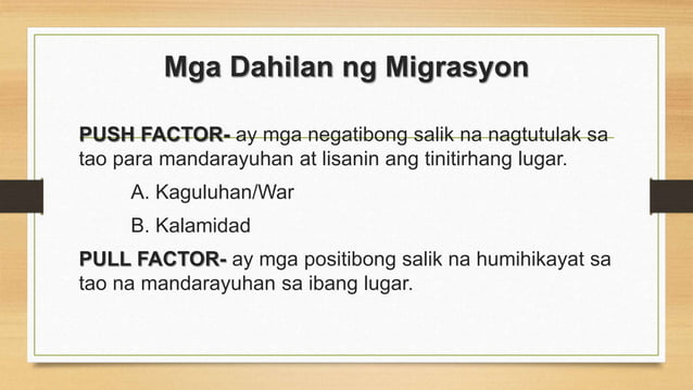 AP 10 KONTEMPORARYONG ISYU- Migrasyon | PPTX