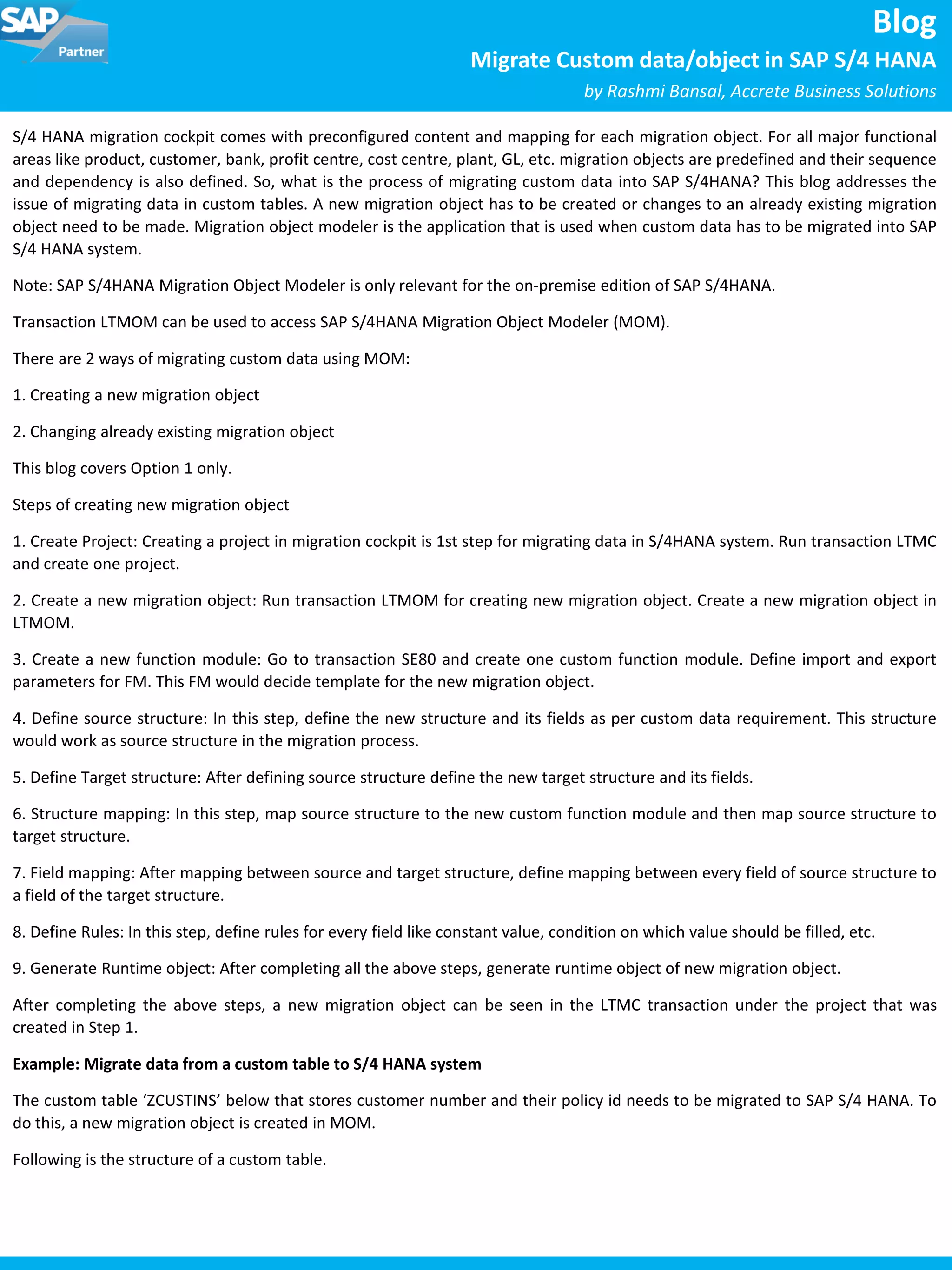 Migrate Custom data/object in SAP S/4 HANA | PDF | Databases | Computer ...