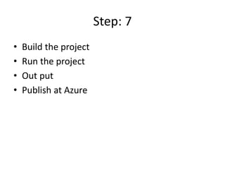 Migrated existing mvc or .net application to azure environment | PPT