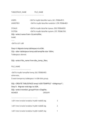 Migrate from database file system to asm | DOCX