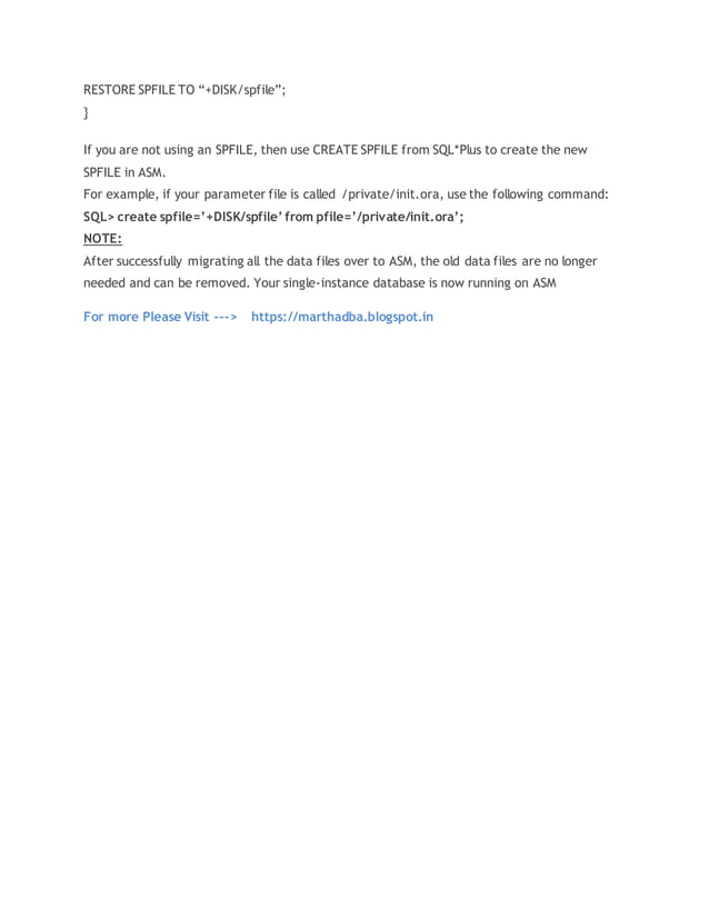 Migrate From Database File System To Asm Docx