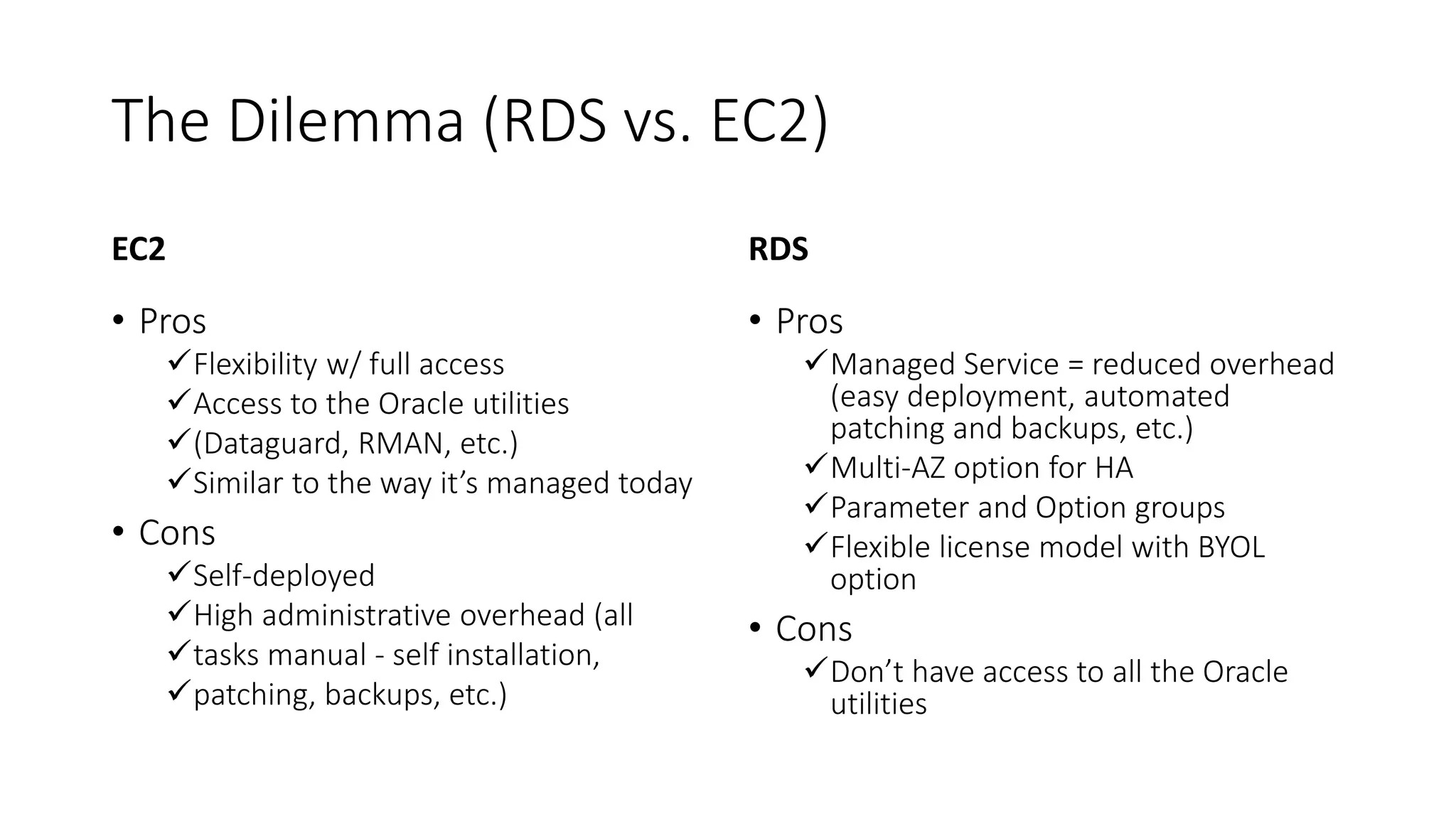Migrate Oracle Database To Amazon Rds Ppt