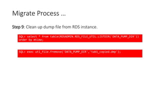 Migrate Oracle database to Amazon RDS | PPTX