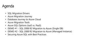 Migrate SQL Server 2008 R2 to Azure Cloud | PPT