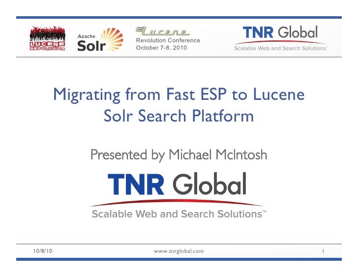 Migration from FAST ESP to Solr