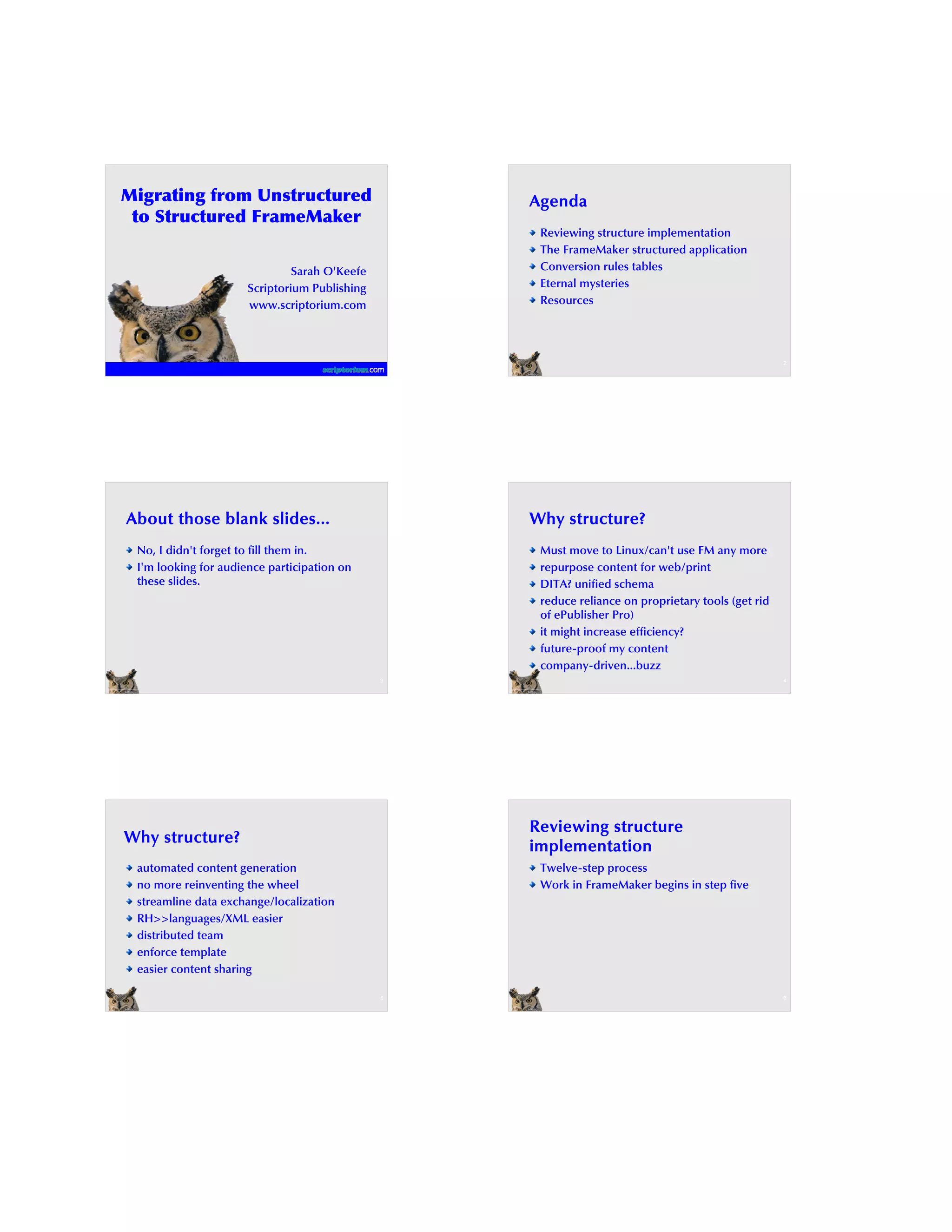Migrating From Unstructured To Structured Framemaker Ppt