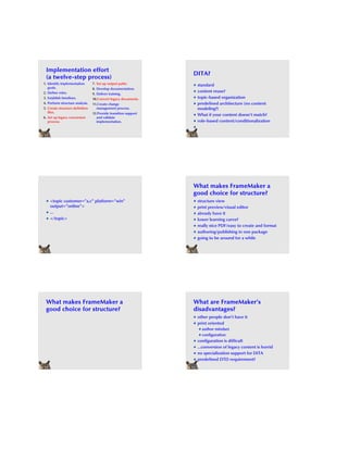 Migrating from Unstructured to Structured FrameMaker | PPT