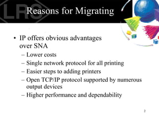 Migrating Printing from SNA to TCP/IP | PPT