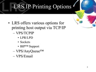 Migrating Printing from SNA to TCP/IP | PPT