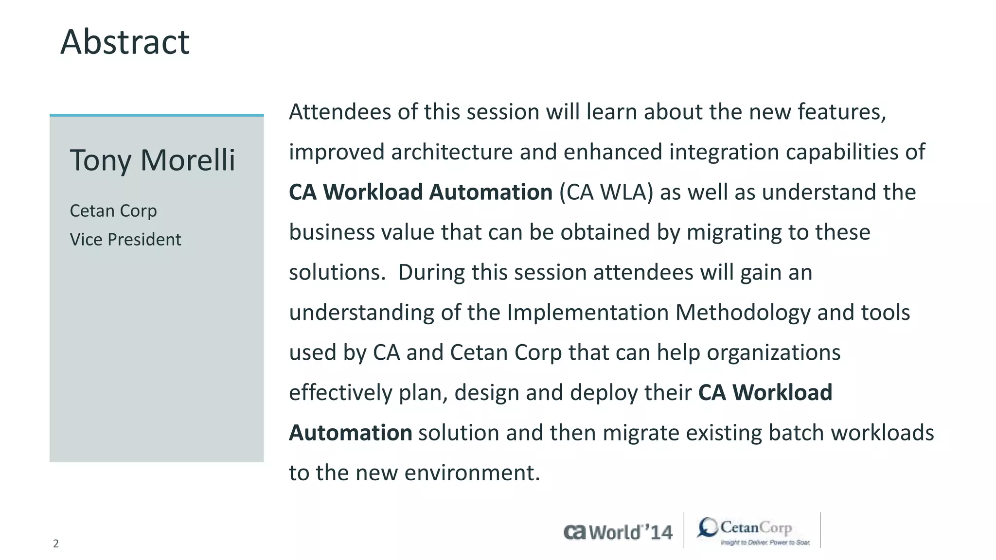 Migrating to CA Workload Automation - Consolidation and Conversion ...