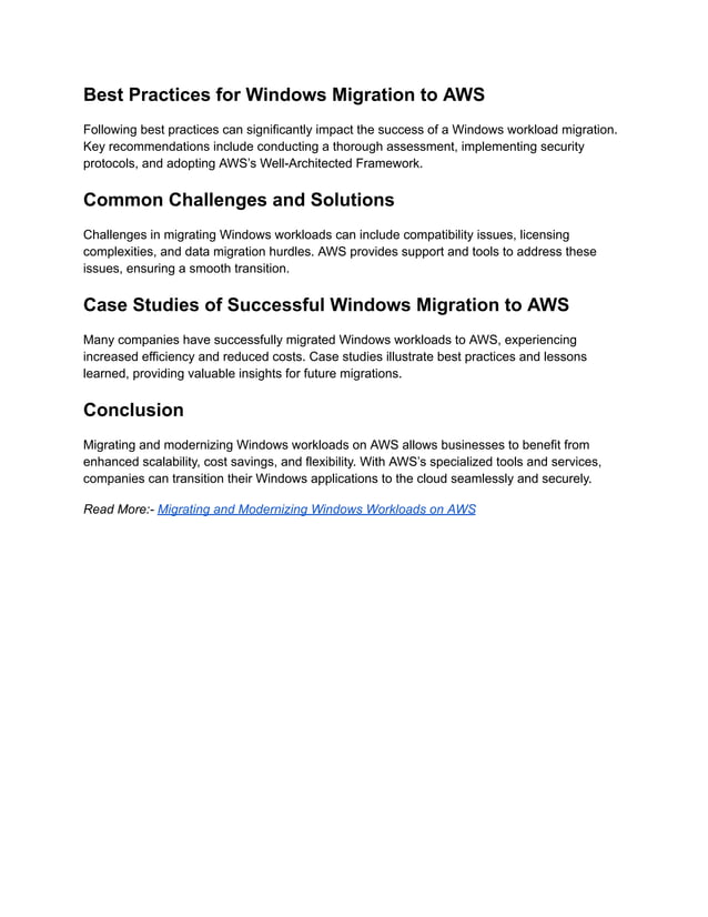 Migrating And Modernizing Windows Workloads On Awspdf